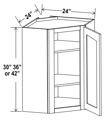 DIAGONAL CORNER WALL CABINETS | Walcraft Cabinetry